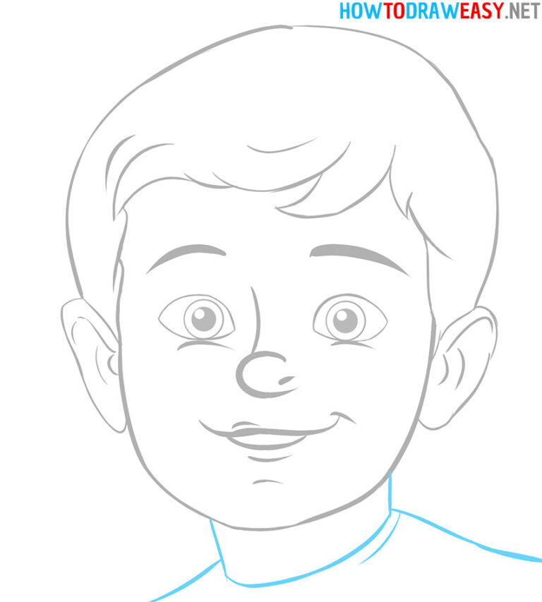 How to Draw a Cartoon Boy's Face - How to Draw Easy