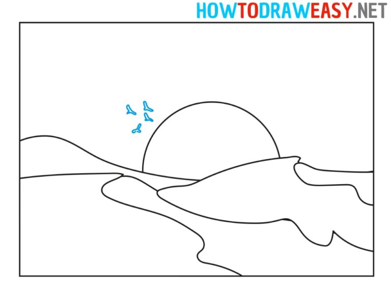 How to Draw a Desert Landscape - How to Draw Easy