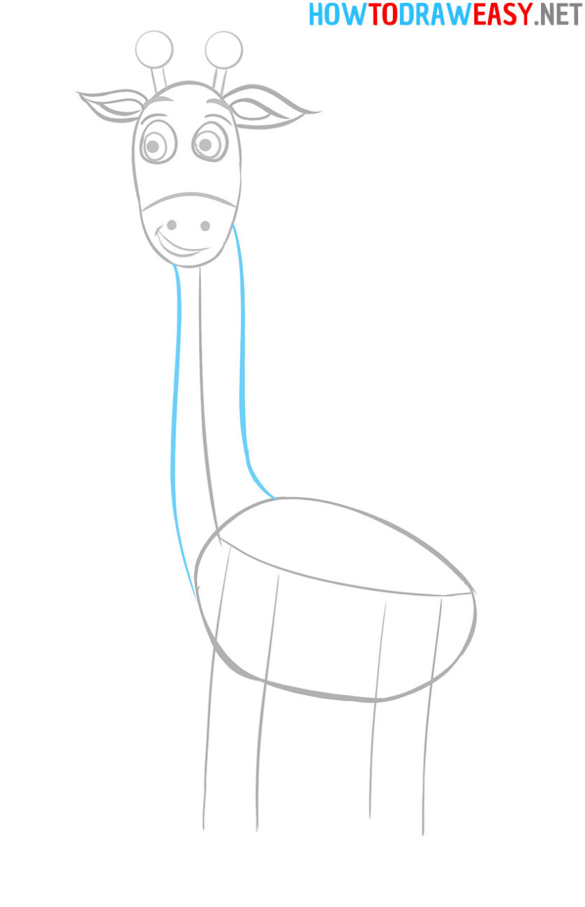 How to Draw a Cartoon Giraffe - How to Draw Easy