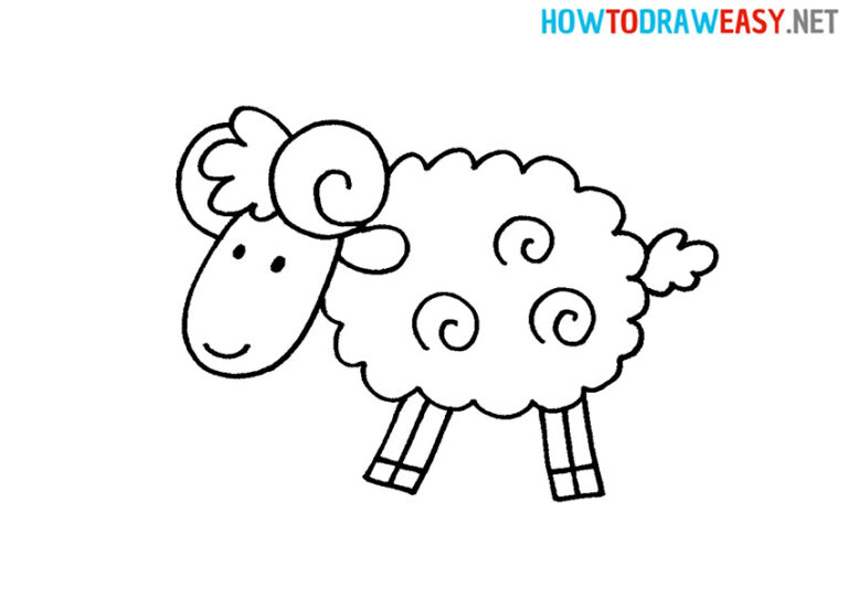 How to Draw a Ram for Kids - How to Draw Easy