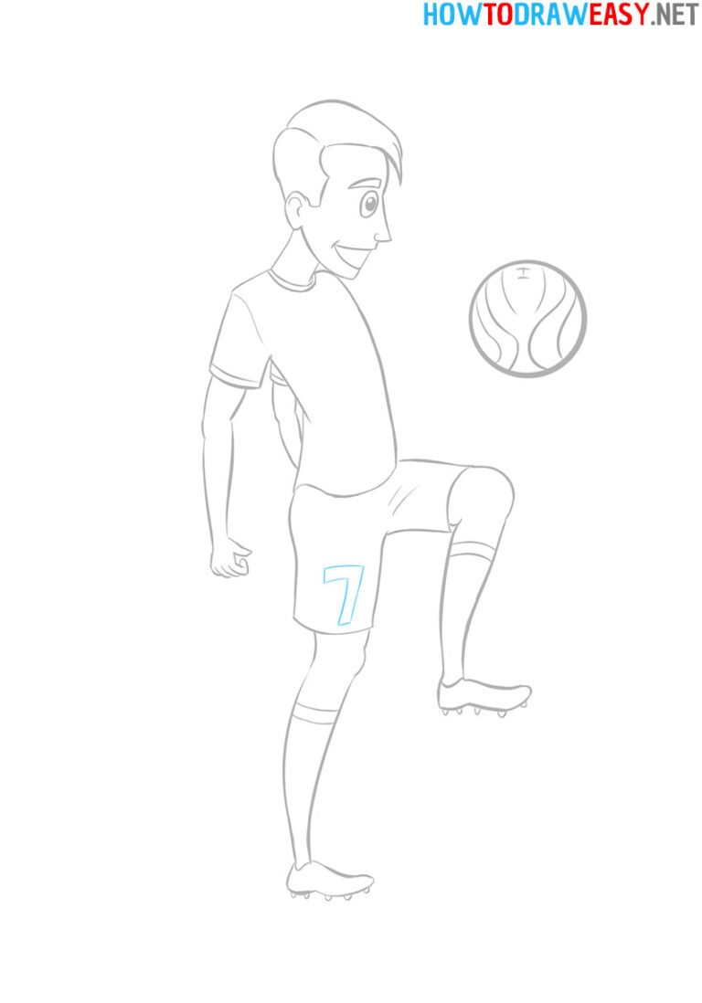 How to Draw a Soccer Player Easy - How to Draw Easy