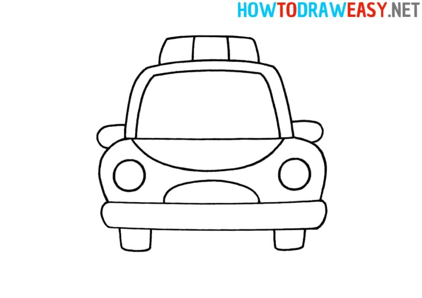 How to Draw a Police Car - How to Draw Easy