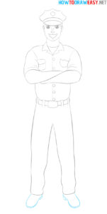 How to Draw a Police Officer Easy - How to Draw Easy