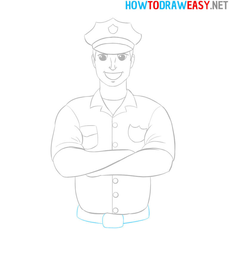 How to Draw a Police Officer Easy - How to Draw Easy