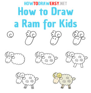 How to Draw a Ram for Kids - How to Draw Easy