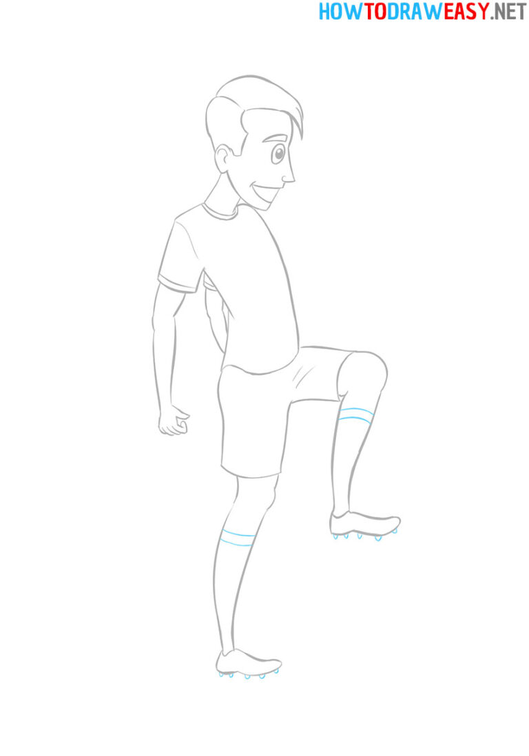 How to Draw a Soccer Player Easy - How to Draw Easy