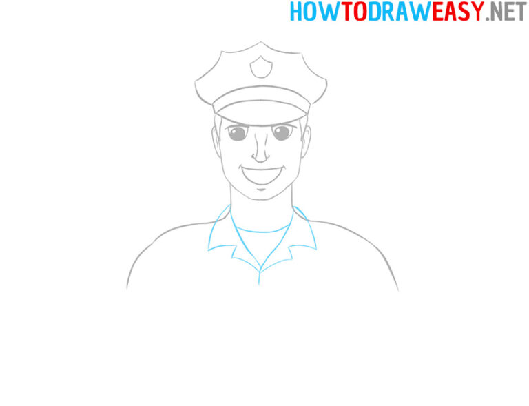 How to Draw a Police Officer Easy - How to Draw Easy