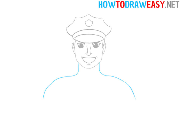 How to Draw a Police Officer Easy - How to Draw Easy