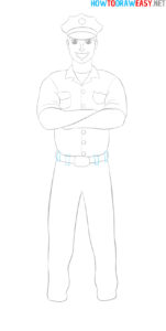 How to Draw a Police Officer Easy - How to Draw Easy