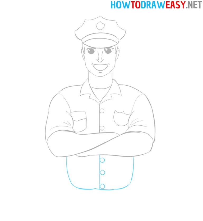 How to Draw a Police Officer Easy - How to Draw Easy
