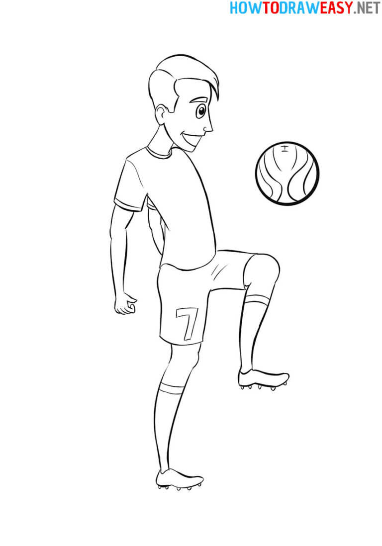 How to Draw a Soccer Player Easy - How to Draw Easy