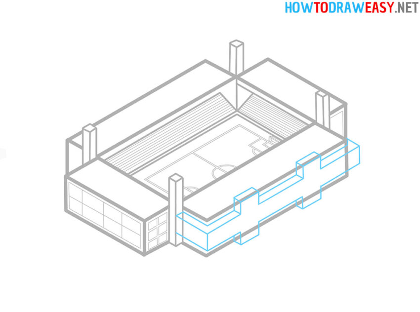 How to Draw a Soccer Stadium - How to Draw Easy