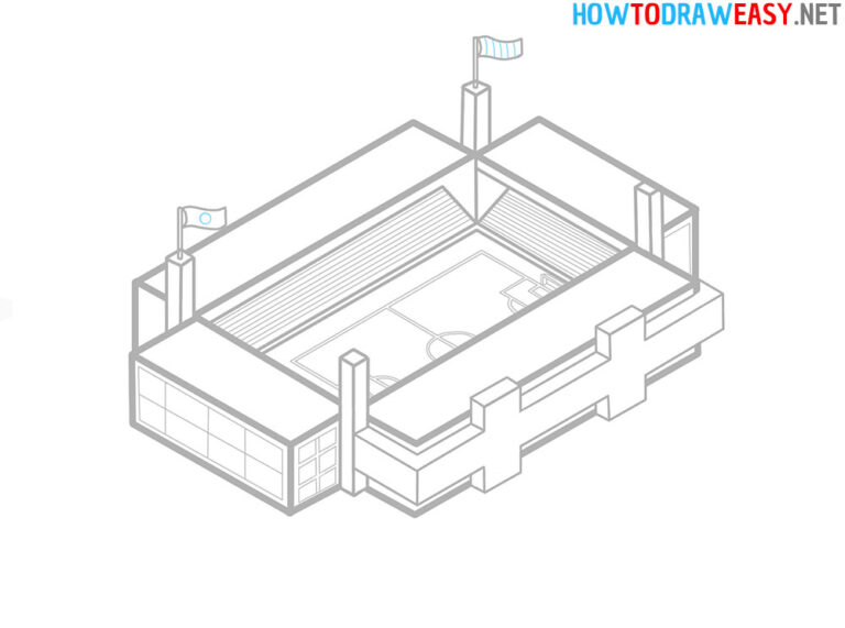 How to Draw a Soccer Stadium - How to Draw Easy