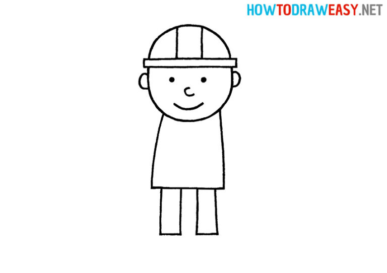 How to Draw a Builder for Kids - How to Draw Easy