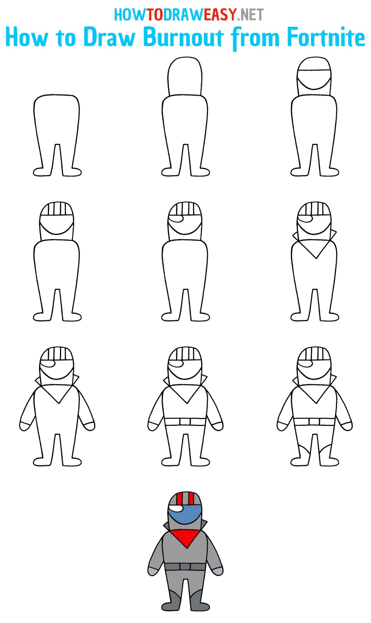 How to Draw Burnout from Fortnite - How to Draw Easy