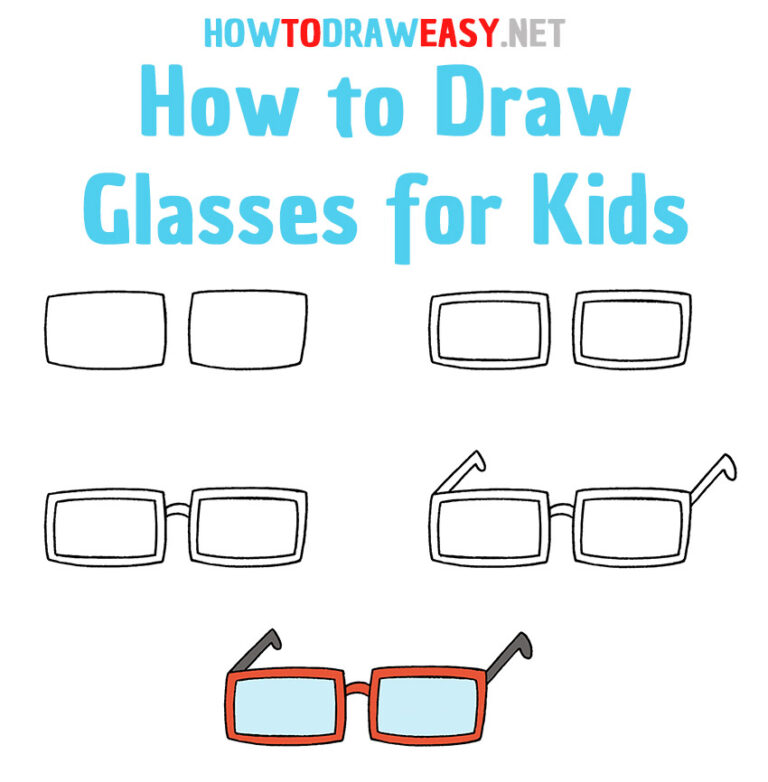 How to Draw Glasses for Kids - How to Draw Easy