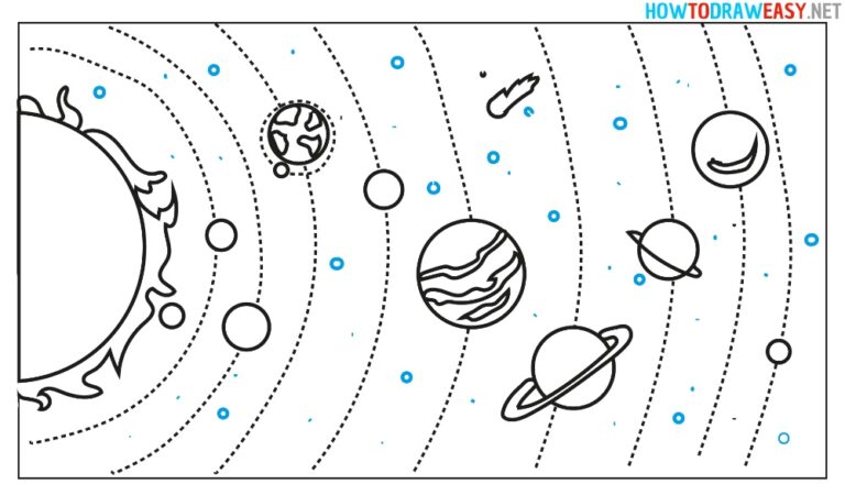 How to Draw the Solar System Easy - How to Draw Easy