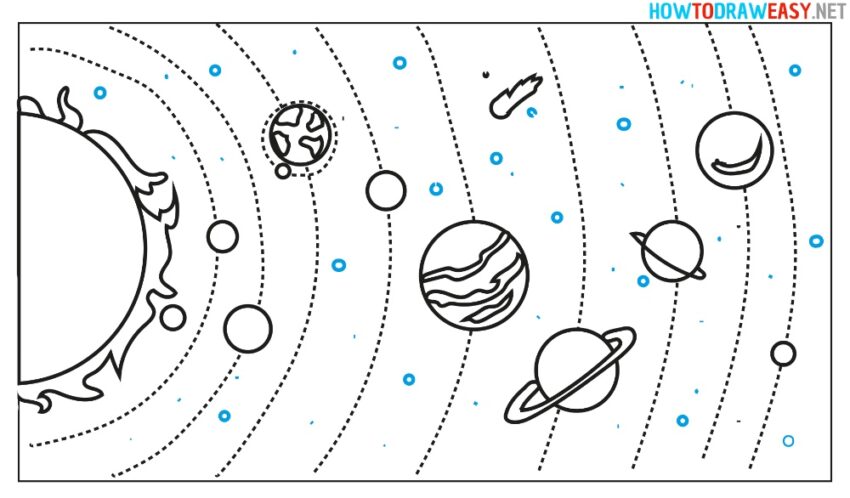 How to Draw the Solar System Easy - How to Draw Easy