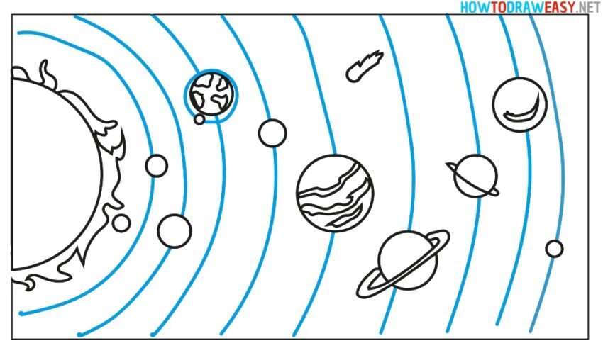 How to Draw the Solar System Easy - How to Draw Easy