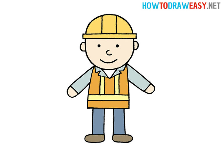 How to Draw a Builder for Kids - How to Draw Easy