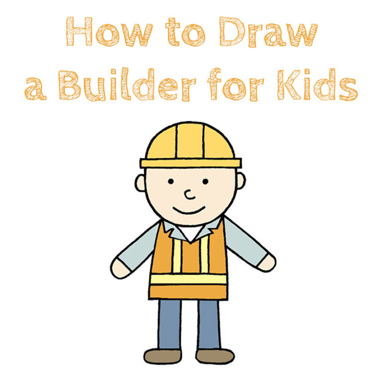 How to Draw a Builder for Kids - How to Draw Easy