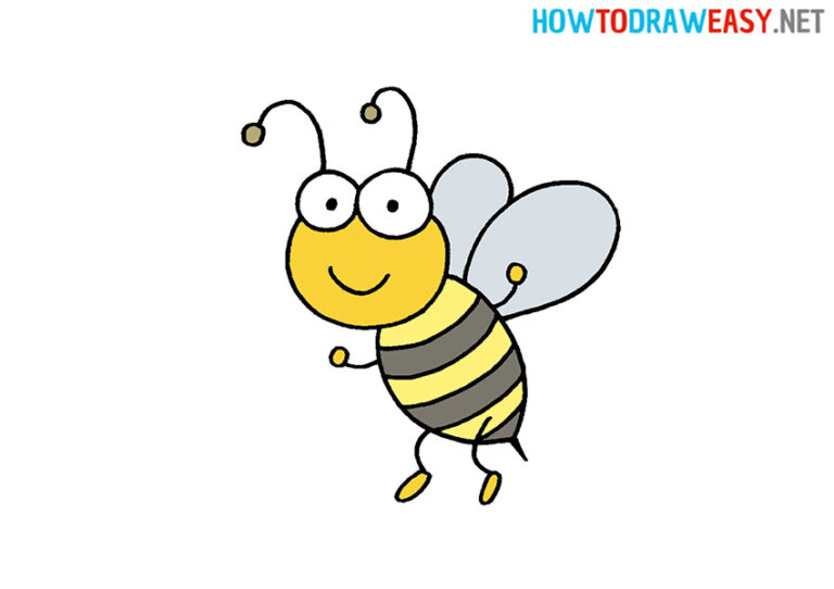 How to Draw a Bee for Kids - How to Draw Easy