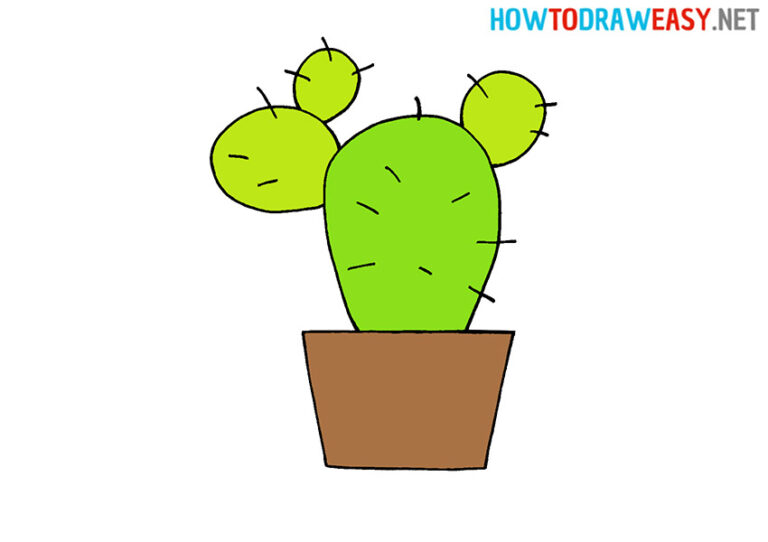 How to Draw a Cactus for Kids - How to Draw Easy