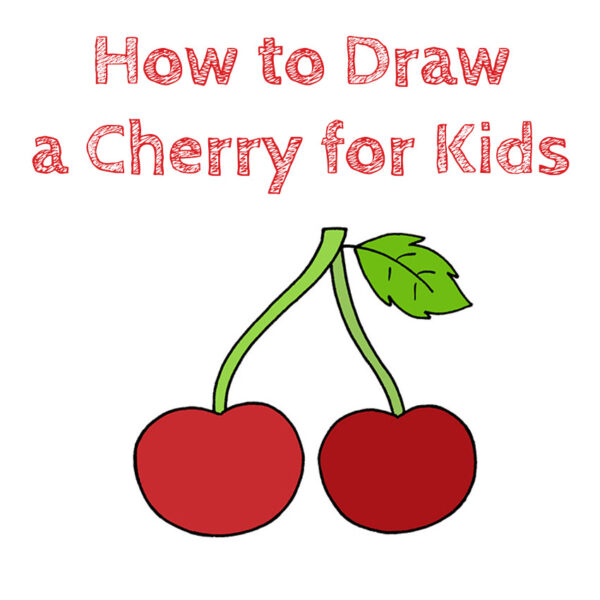 How to Draw a Cherry for Kids - How to Draw Easy