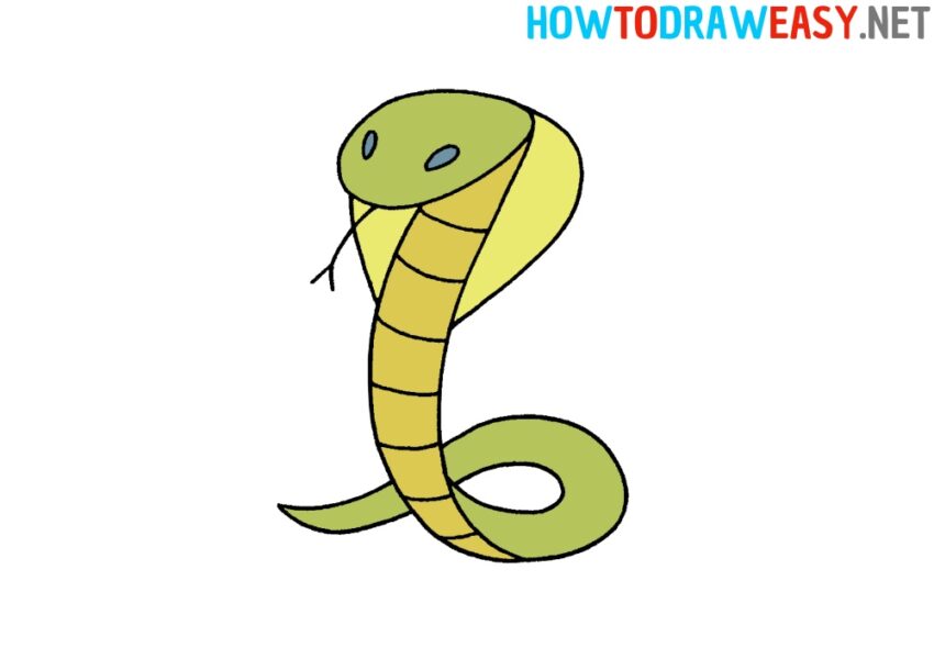 How to Draw a Cobra for Kids - How to Draw Easy