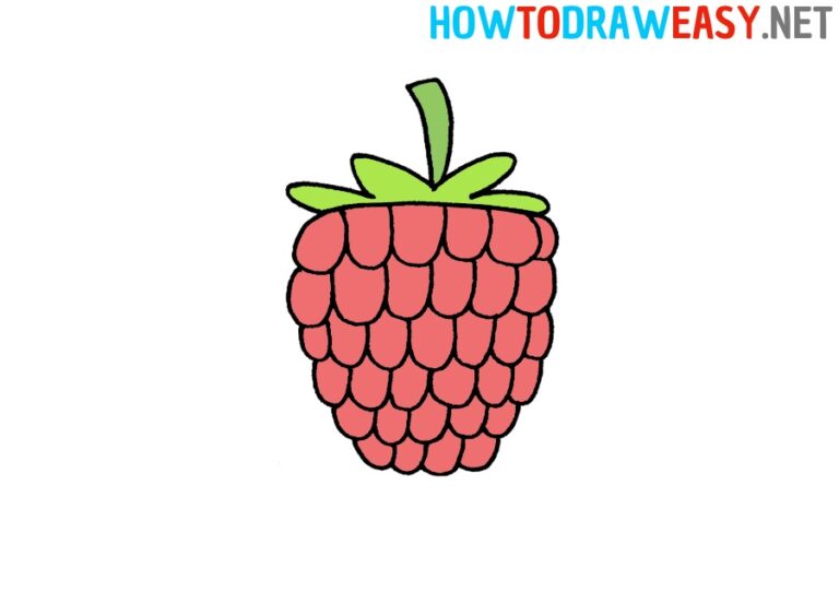 How to Draw a Raspberry for Kids - How to Draw Easy
