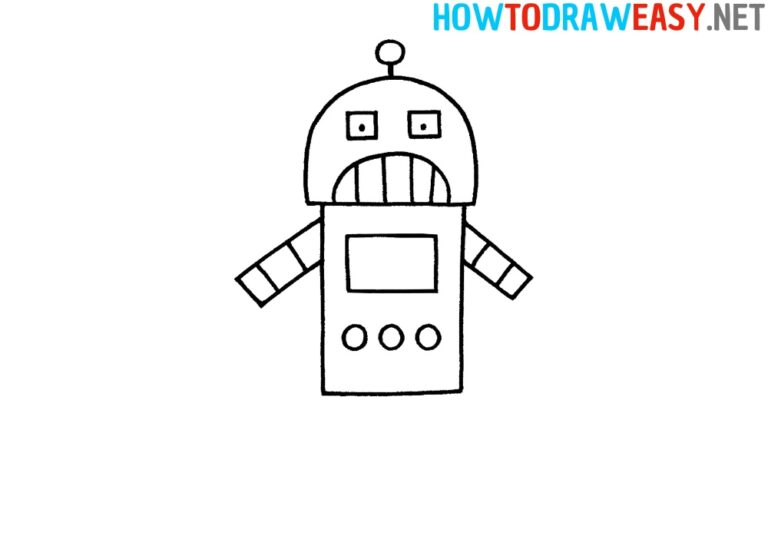 How to Draw a Robot for Kids - How to Draw Easy