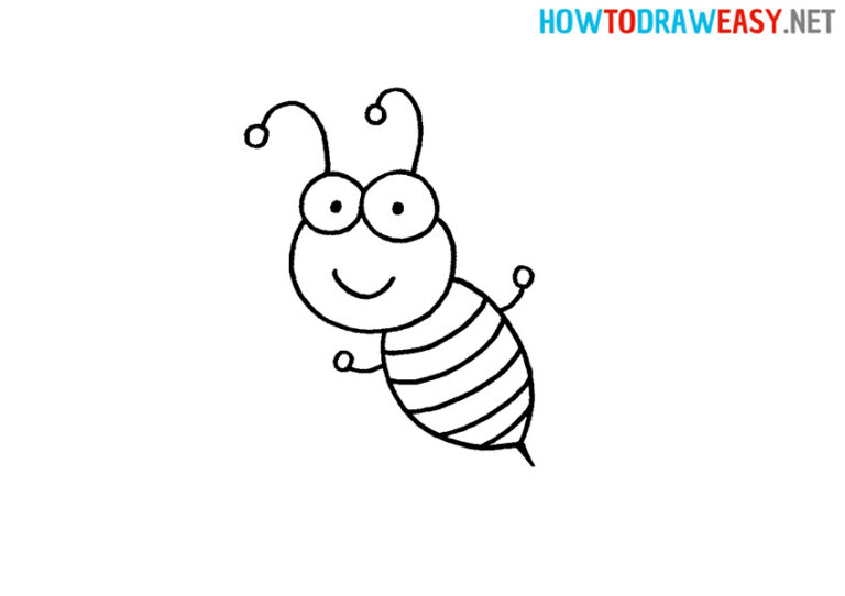 How to Draw a Bee for Kids - How to Draw Easy
