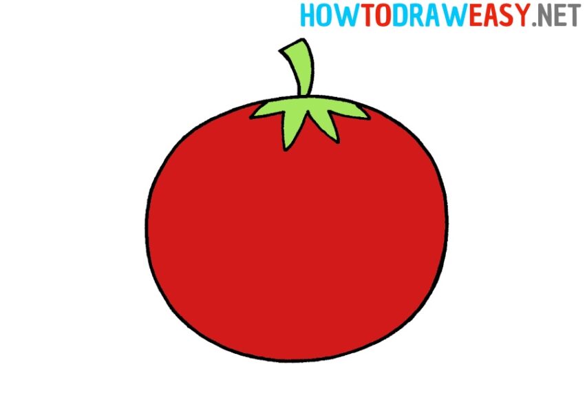 How to Draw a Tomato for Kids - How to Draw Easy