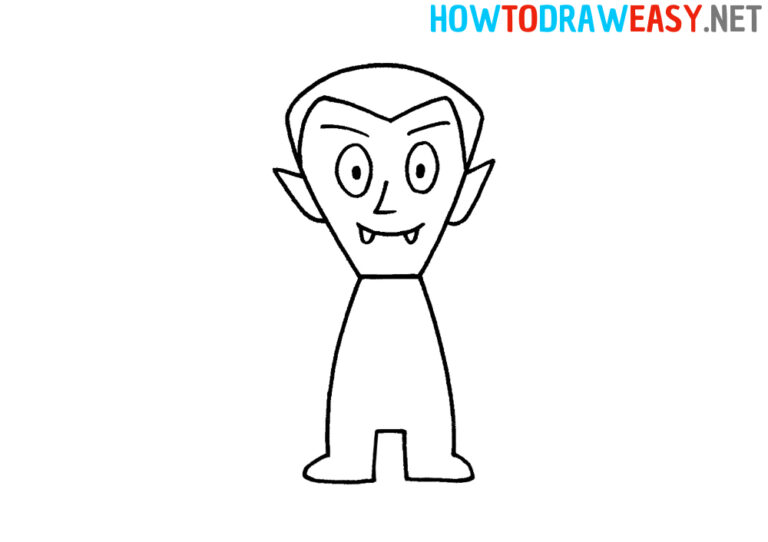 How to Draw a Vampire for Kids - How to Draw Easy