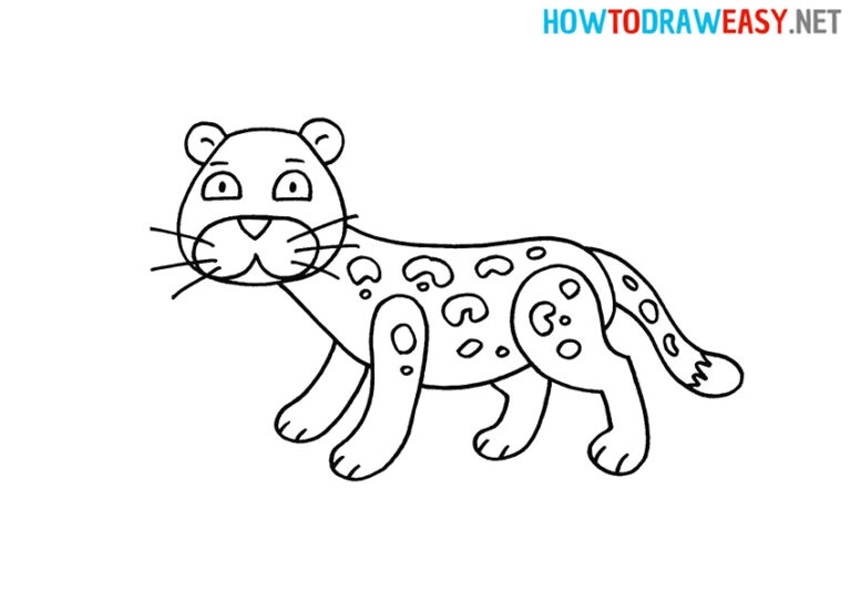How to Draw a Jaguar for Kids - How to Draw Easy