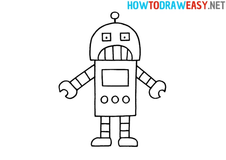 How to Draw a Robot for Kids - How to Draw Easy