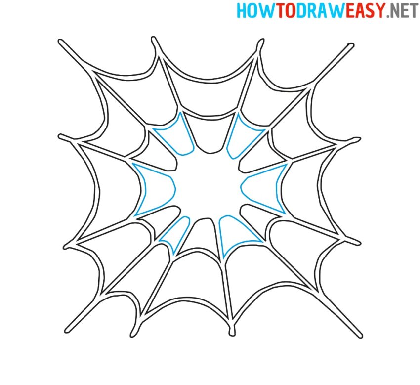 How to Draw a Spider Web Easy - How to Draw Easy