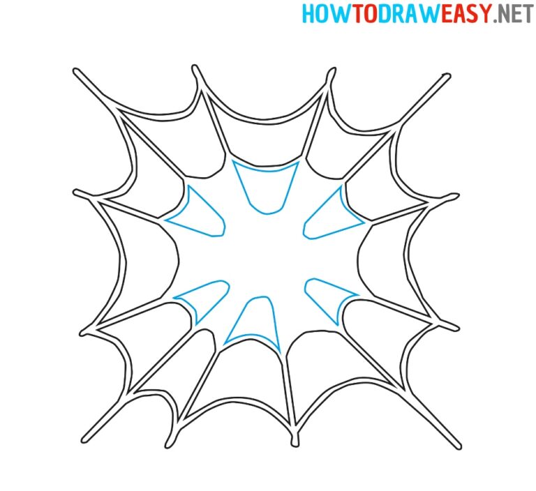 How to Draw a Spider Web Easy - How to Draw Easy