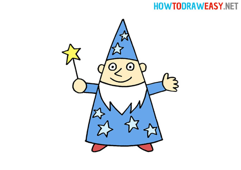 How to Draw a Wizard for Kids - How to Draw Easy