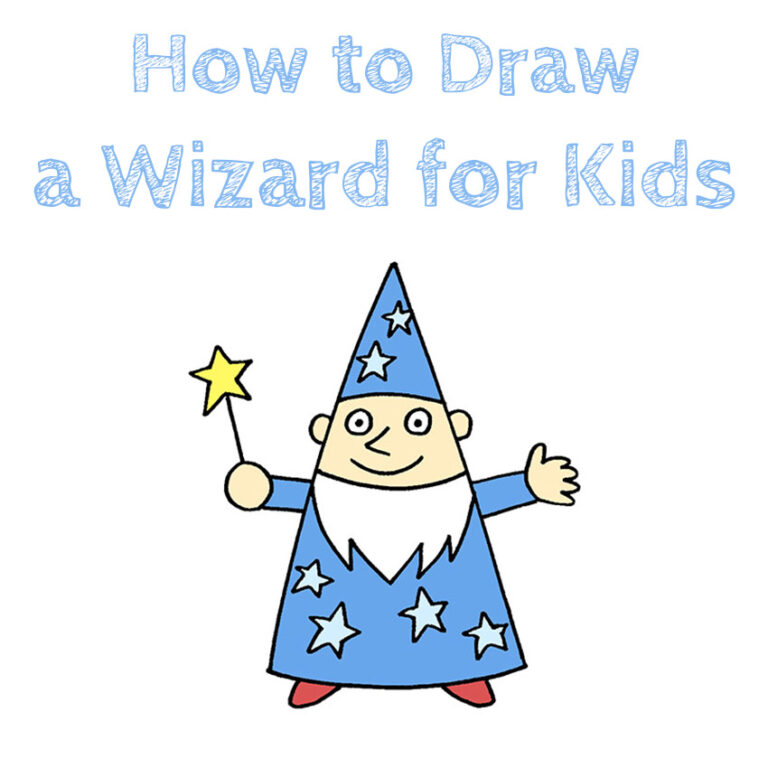 How to Draw a Wizard for Kids - How to Draw Easy