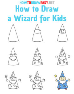 How to Draw a Wizard for Kids - How to Draw Easy
