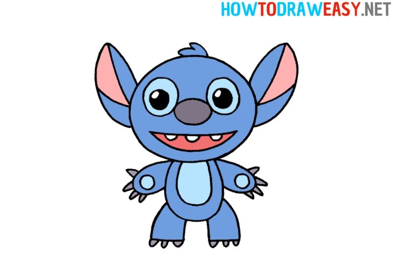 How to Draw Stitch for Kids - How to Draw Easy