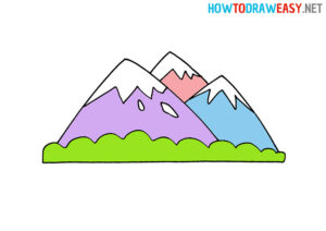 How to Draw Mountains for Kids - How to Draw Easy