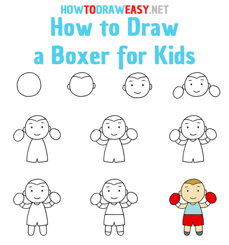 How to Draw a Boxer for Kids - How to Draw Easy
