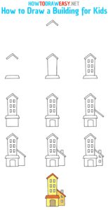 How to Draw an Easy Building for Kids - How to Draw Easy