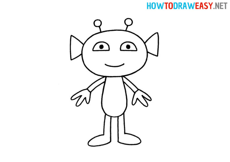How to Draw an Alien for Kids - How to Draw Easy