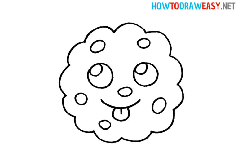 How to Draw a Cute Cookie - How to Draw Easy