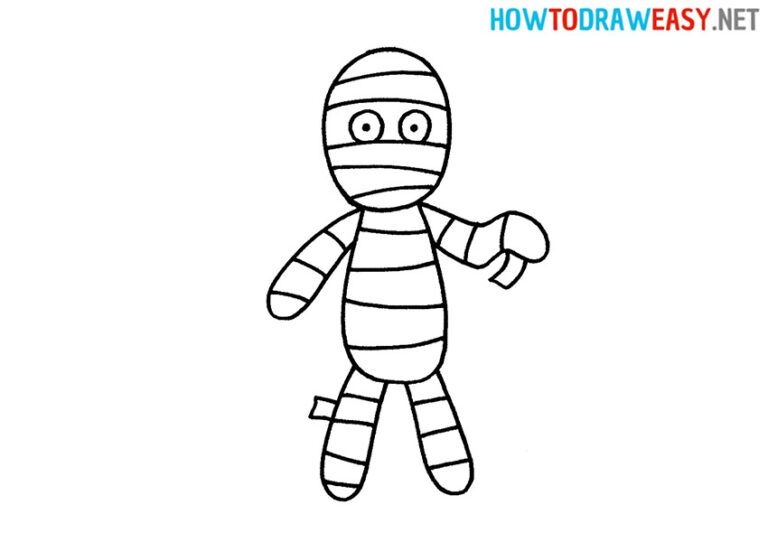 How to Draw a Mummy for Kids - How to Draw Easy