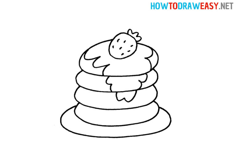 How to Draw Pancakes for Kids - How to Draw Easy