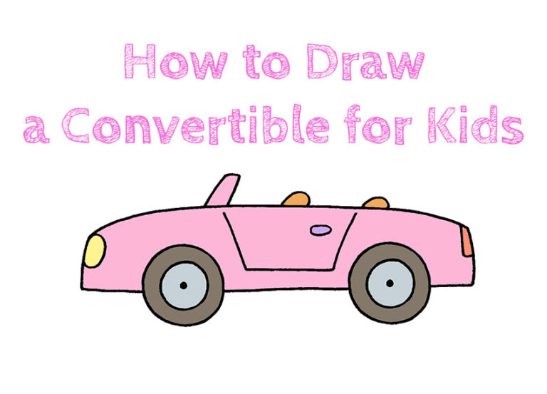 How to Draw a Convertible Car for Kids - How to Draw Easy